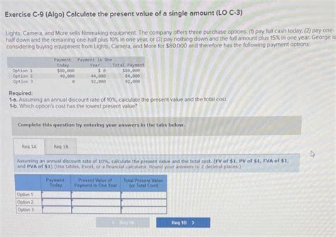 Solved Exercise C Algo Calculate The Present Value Of A Chegg