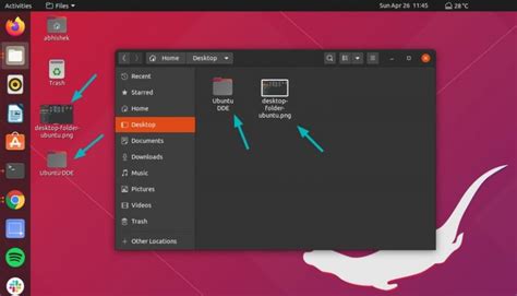 Using Files And Folders On Desktop Screen In Ubuntu