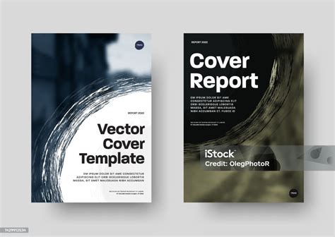 Template Sampul Vektor Dengan Elemen Grunge Bulat Untuk Foto Ilustrasi Stok Unduh Gambar