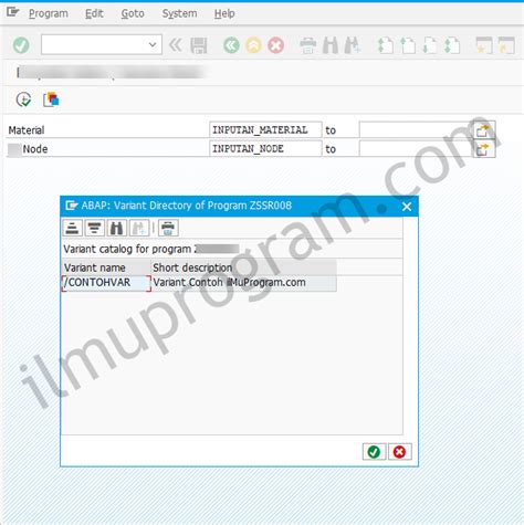 Cara Membuat Variant Di Program SAP ABAP Create Retrieve Delete