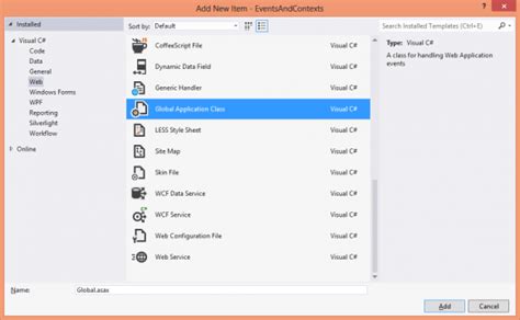 web application events in asp