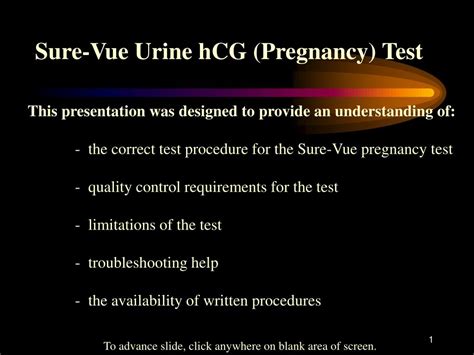 Ppt Sure Vue Urine Hcg Pregnancy Test Powerpoint Presentation Free Download Id 5033935