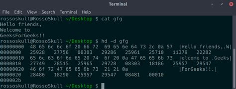 Hexdump Command In Linux With Examples Geeksforgeeks