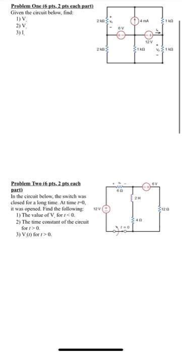 solved problem one 6 pts 2 pts each part given the