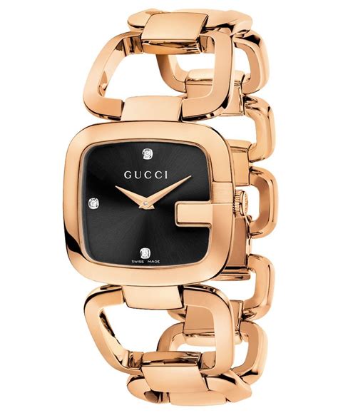 Gucci Watch Womens Swiss G Gucci Diamond Accent Pink Gold Tone Pvd
