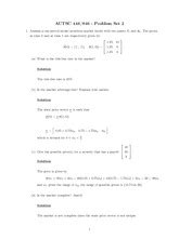 Actsc446ps2sol ACTSC 446 846 Problem Set 2 1 Assume A One Period Model Securities Market