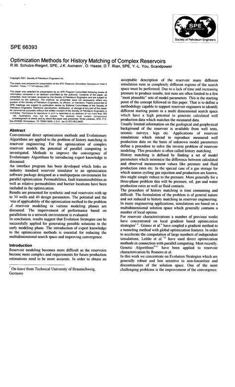 pdf optimization methods for history matching of complex reservoirs