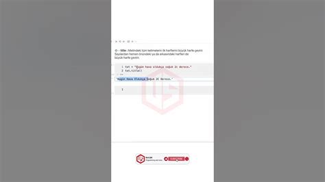 Python String Metotları Title Python String İşlemleri Coding