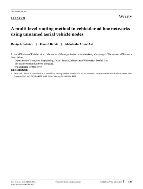 a multi‐level routing method in vehicular ad hoc networks using unnamed