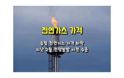 유럽 천연가스 가격 러·우크라이나 침공 이전 수준 복귀