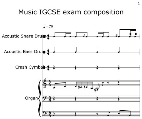 Music Igcse Exam Composition Sheet Music For Acoustic Snare Drum