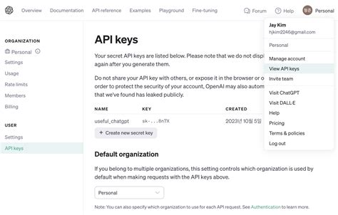 [4] chatgpt ai 서비스 개발 openai api key 발급