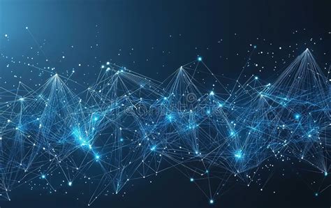 Abstract Digital Network With Glowing Connections Representing Data Flow In Technology Stock