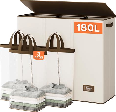 Amazon.com: Laundry Hamper with Lid, 160L Dirty Clothes Hamper for ...
