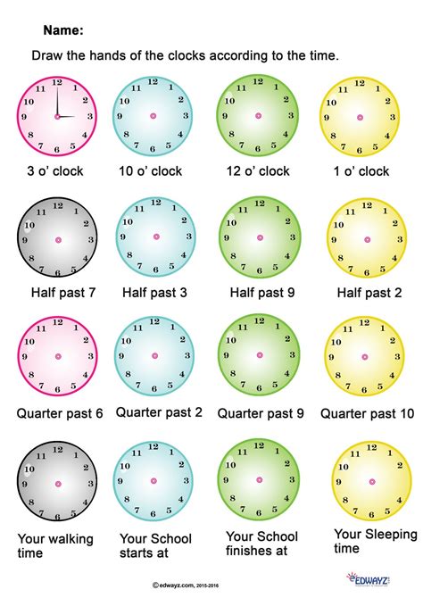 Clock Worksheet For Class 2 Maths Learn To Tell Time