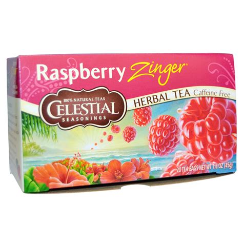 Celestial Seasonings Herbal Tea Raspberry Zinger 20 Bags Cornerstone For Natural Marketplace