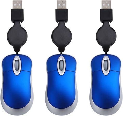 Hemobllo Wired Mouse 3 Pcs Mini Mouse For Laptop Retractable Travel Mouse Corded
