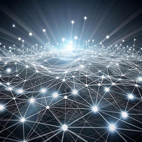 Abstract Network Of Interconnected Dots And Lines Depicting Digital Connectivity Premium Ai