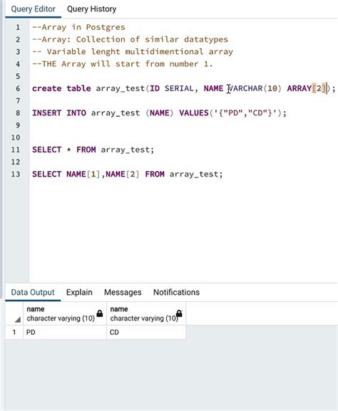 What Is Array In Postgresql Youtube