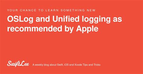 Óscar Moreno On Linkedin Oslog And Unified Logging As Recommended By Apple