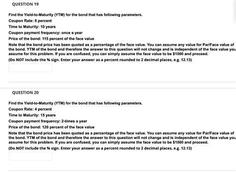 Solved Find The Yield To Maturity Ytm For The Bond That