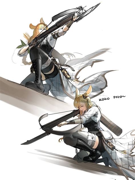 Kroos Arknights Arknights Highres 1girl Aiming Animal Ears