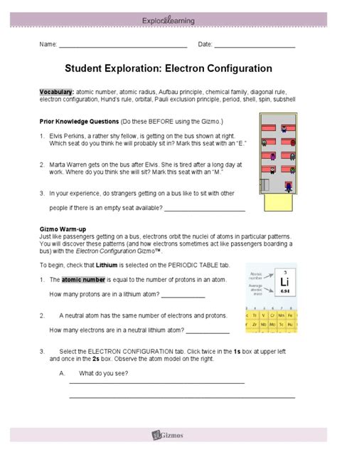 Module Two Lesson Three Mastery Electron Configuration Gizmo Pdf Electron Configuration