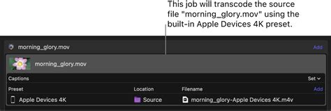 set up a simple transcoding job in compressor apple support