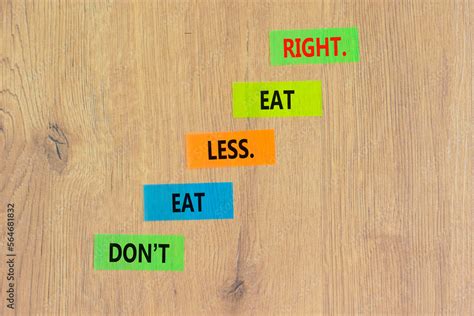 eat less or right symbol concept words do not eat less eat right on