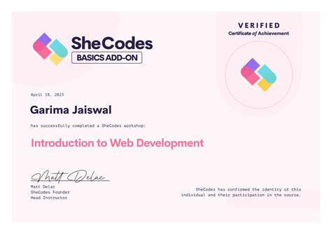 Garima Jaiswal Shecodes Profile Shecodes