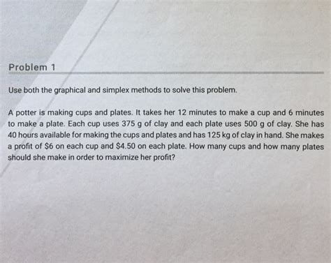 Solved Problem 1 Use Both The Graphical And Simplex Methods