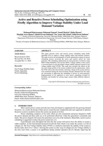 Active And Reactive Power Scheduling Optimization Using Firefly