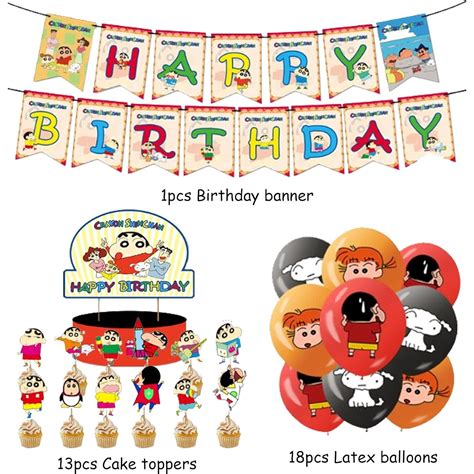 Парти декорации за рожден ден Молив Шин чан Балони Парти банер и торта за деца Emag Bg