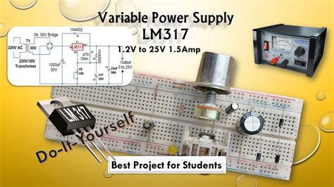 Variable Power Supply Using Lm317 On Veroboard Diy Electronics Project Youtube