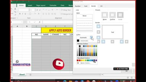 Automatically Apply Border In Ms Excel Pleaseviral Msoffice Subscribe Supportme 👍⚘🌻⚘🥰 Youtube