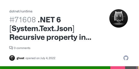 Net 6 Systemtextjson Recursive Property In Collection Type Results In Jsonexception · Issue