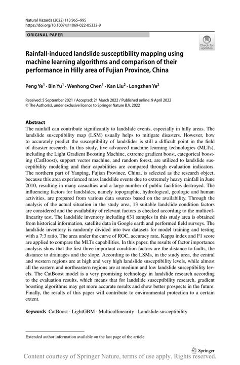 Rainfall Induced Landslide Susceptibility Mapping Using Machine