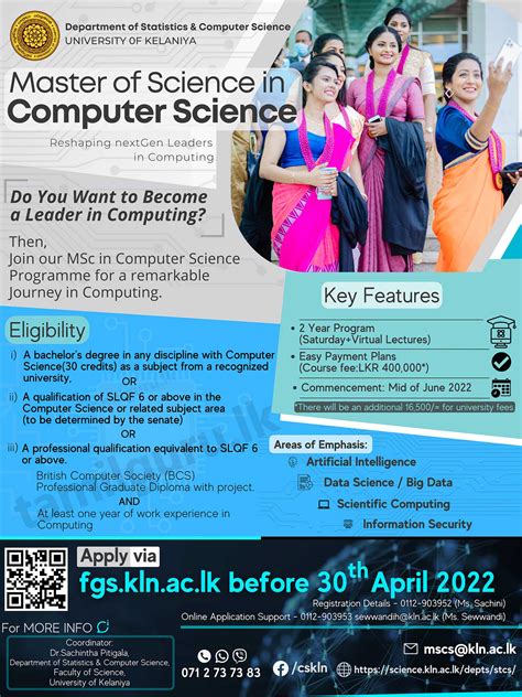 MSc In Computer Science 2022 Intake University Of Kelaniya
