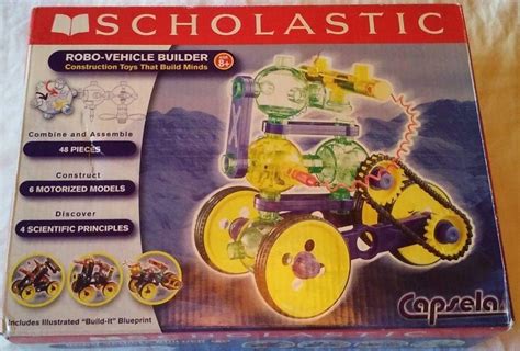 Capsela Scholastic Robo Vehicle Robot Motorized Builder Kit Construction Toy Set 1886696074