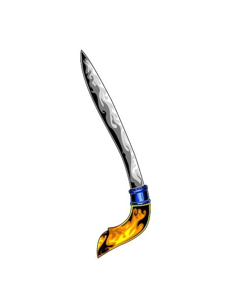 Illustration Of Traditional Weapon Badik Bugis Makassar Premium Vector