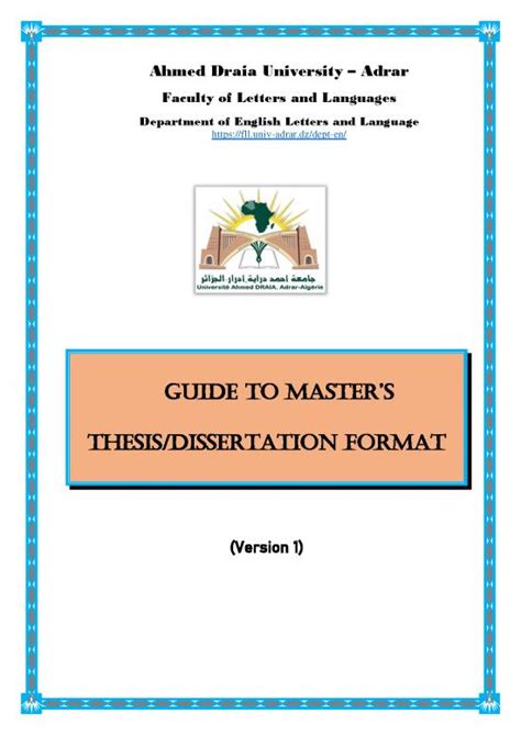 Sample Dissertation 52240 Guide To Masters Thesis Dissertation Format