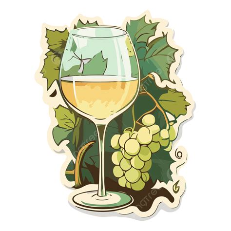 Pegatina De Color Claro Con Una Copa De Vino Vector Png Diseño De