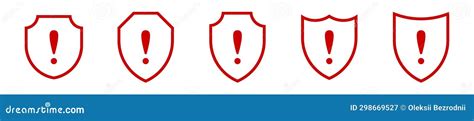 Icon Shield Alert Exclamation Mark Vector Stock Vector Illustration
