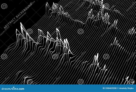 Wave Graph Abstract Ai Background 3d Blue Points Generated Red Sound Data Illustration