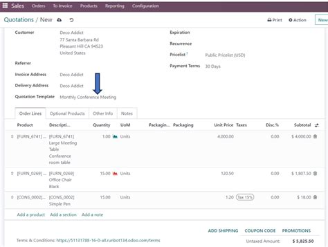 How To Make A Quotation Template In Odoo Infintor Solutions Infintor Solutions Software