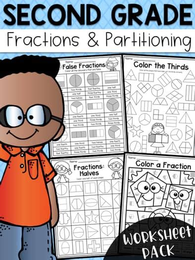 Second Grade Fractions And Partitioning Worksheets By My Teaching Pal