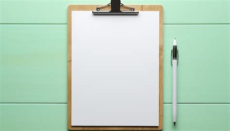 Premium Ai Image Empty Clipboard Mock Up On Wooden Simple White Clip