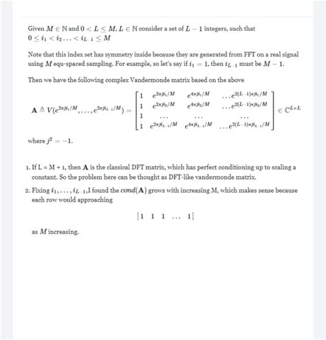 Solved How To Calculate The Condition Number Of A DFT Matrix I Saw Some Course Hero