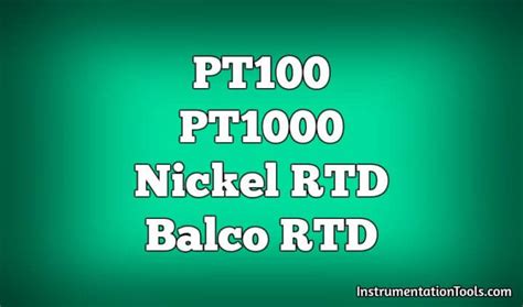 Different RTD Types Inst Tools