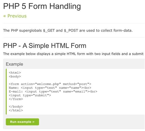 Php 5 Form Handling Programming Tutorial Web Software Programming Code